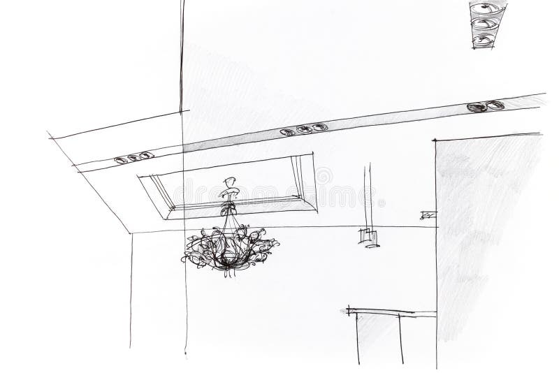 Architectural Sketch of an Idea for Ceiling Light in Apartment Stock ...