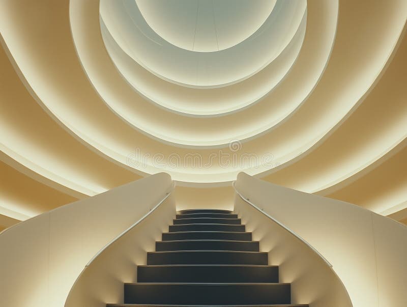 Architectural Staircase with Illuminated Ceiling Design in Modern ...