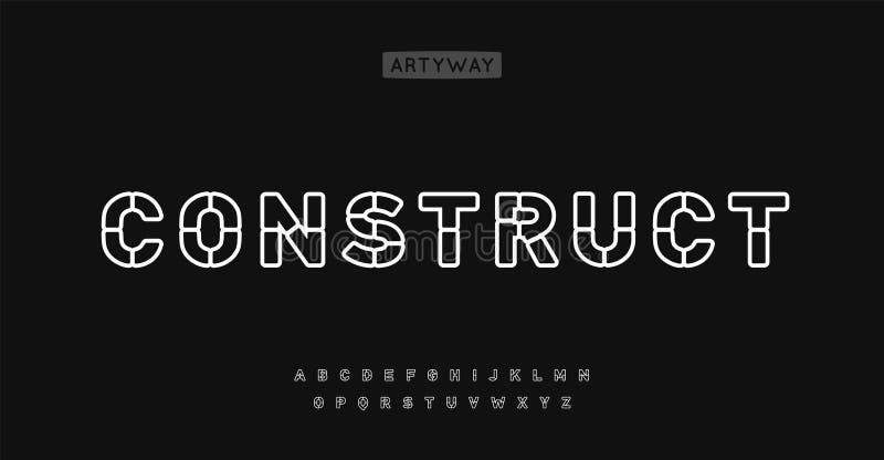 Architectural Stencil Alphabet, Line Segmented Letters, Linear Grid ...