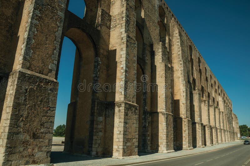 Architectural Structure of Aqueduct with Arches and Rectangular Pillars ...