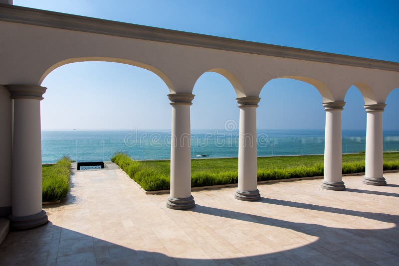 Arched Structure with Columns Backyard Architecture. Stock Photo ...