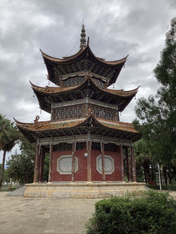 The Architectural Structure of a Chinese-style Pavilion is a Typical ...