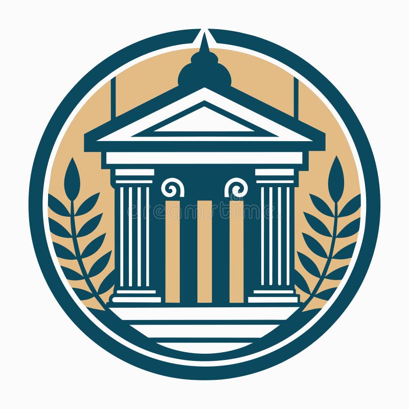 Architectural Structure with Classical Columns Adorned by Laurel Wreath ...