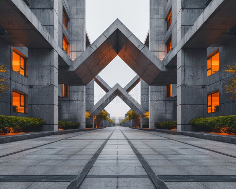 Architectural Structure Finish Concrete and Geometric Design in Urban ...