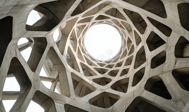 Architectural Structure with Intricate Geometric Patterns, Concrete ...