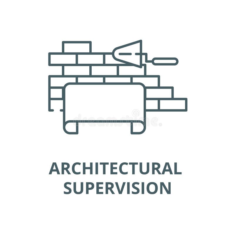 Architectural Supervision Line Icon, Vector. Architectural Supervision ...