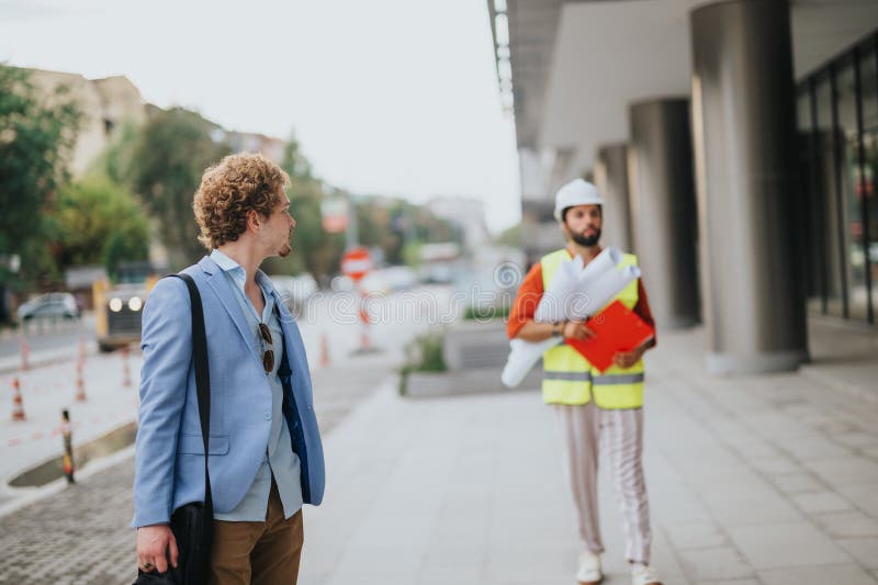 Architectural Team Discussing Blueprint for Successful Urban Project ...