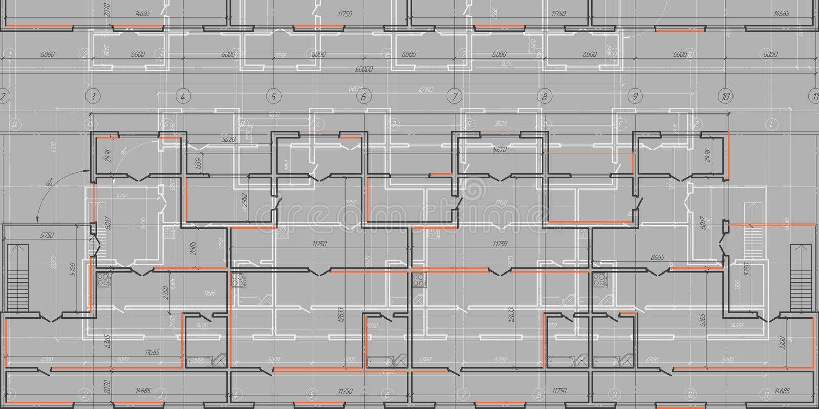 Architectural Technical Drawing of the House.Design Engineer Workplace ...