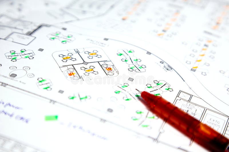 Architectural Technical Project Drawing Plan Stock Photo - Image of ...