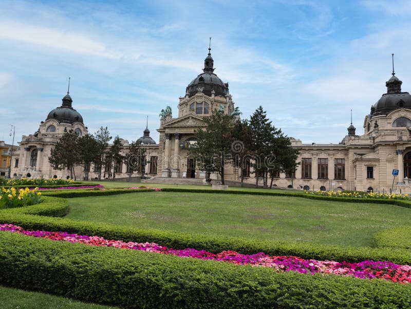 Architectural Thermal Marvel in Budapest, Facade of the Széchenyi Baths ...