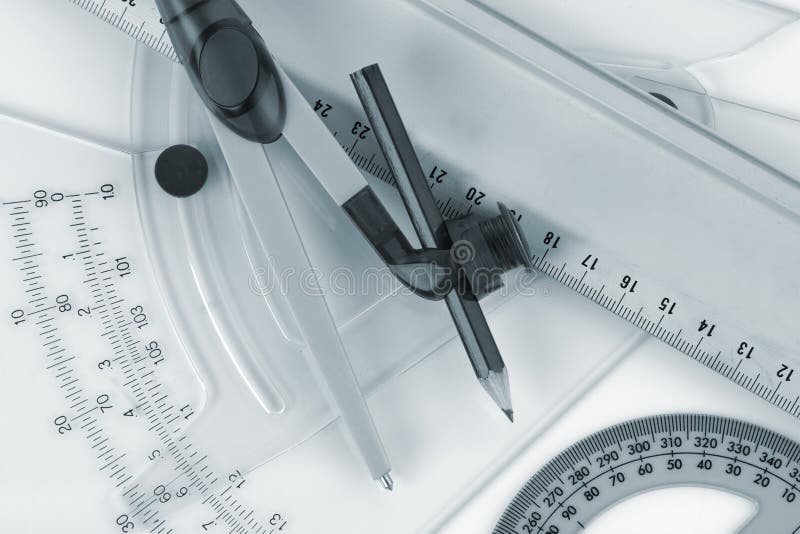 Architectural Tools for Drafting Ruler Protractor Pair of Compasses ...
