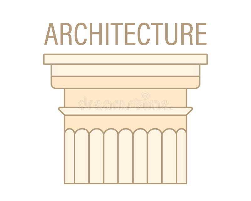 Architectural Top of a Column. the Capital of the Marble Structure ...