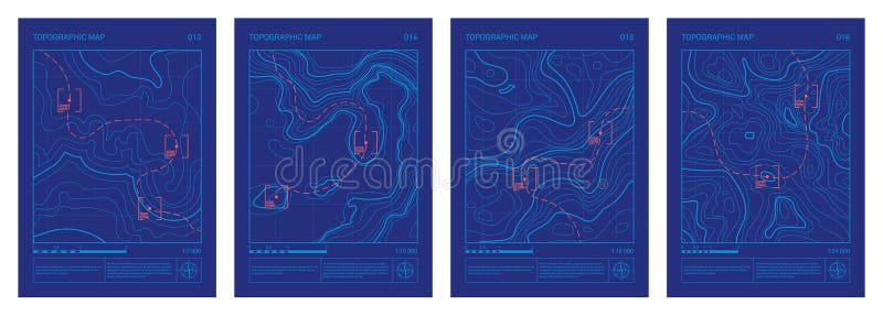 Architectural Topographic Blueprint Site Plan Drawing, Relief Contour ...