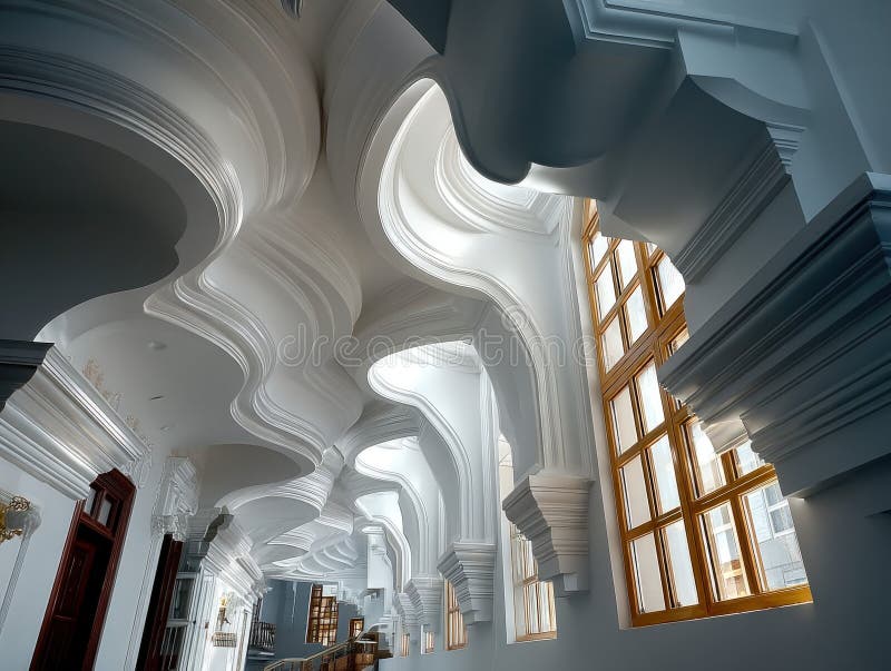 An Architectural View Showcasing a Coving Ceiling Design Stock ...