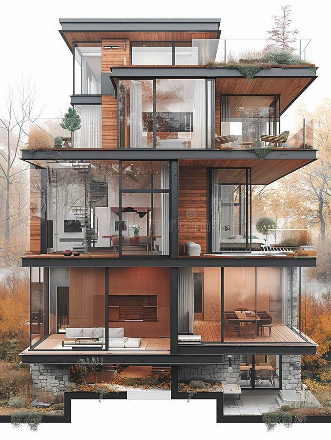 Architectural Visualization: Detailed Cross-section of a Contemporary ...