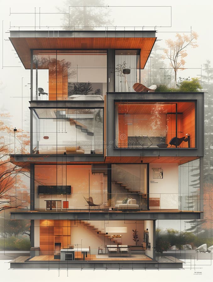 Architectural Visualization: Detailed Cross-section of a Contemporary ...