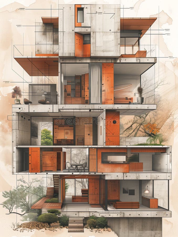 Architectural Visualization: Detailed Cross-section of a Contemporary ...