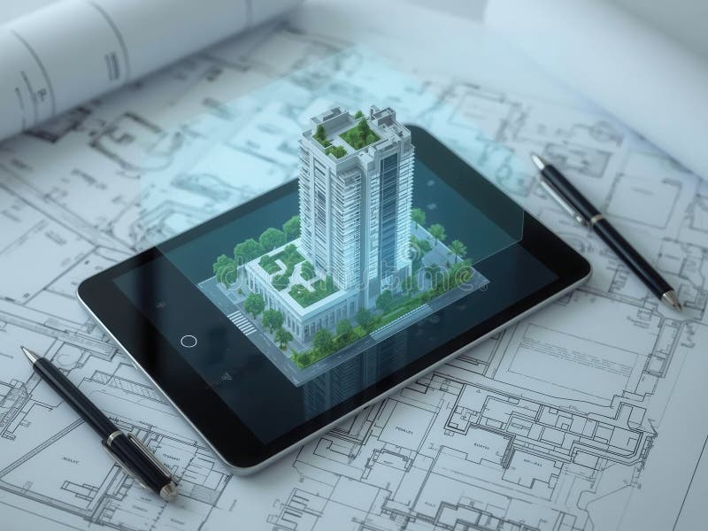 Architectural Visualization of a Modern High-rise Building Design on a ...