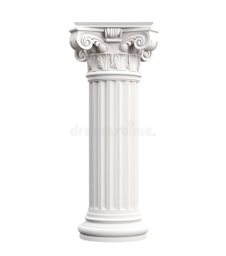 Architectural White Column Ionic Order Isolated on Transparent Png ...