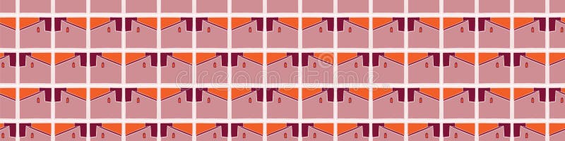 Architectural Windows Vector Seamless Banner Pattern. Paper Cut Style ...