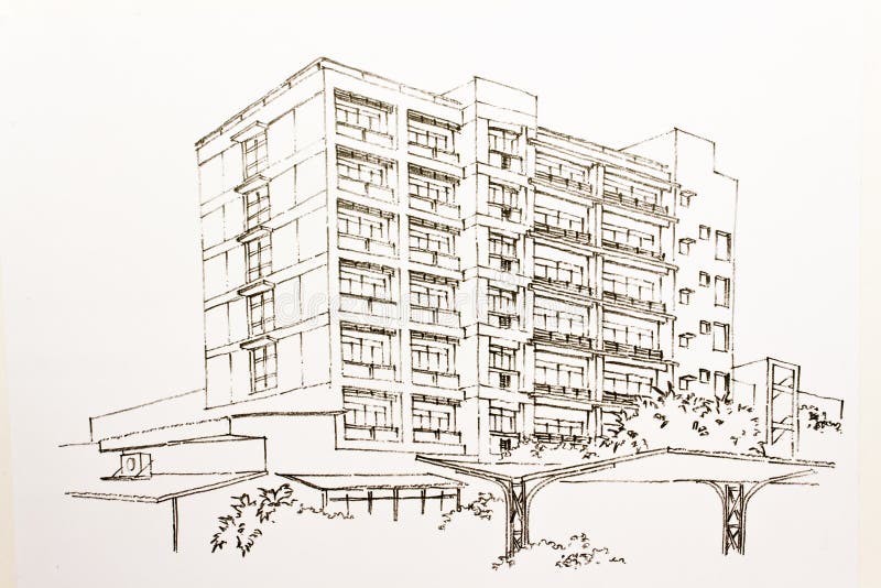 Architectural Wireframe Plan Stock Illustration - Illustration of frame ...
