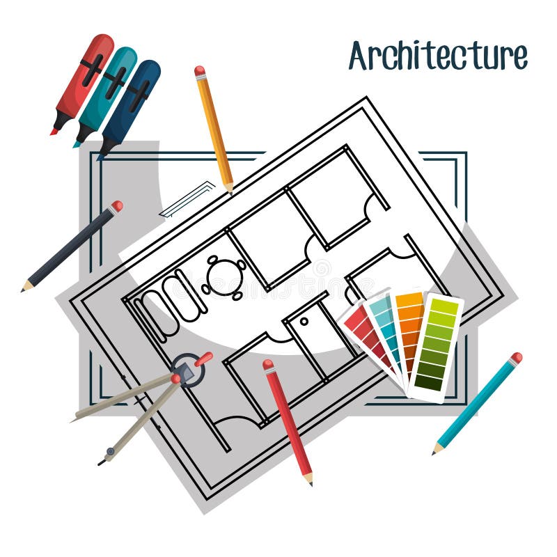 Architectural work design stock illustration. Illustration of design ...