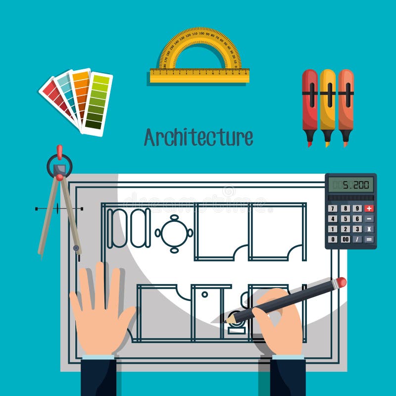 Architectural work design stock illustration. Illustration of ...