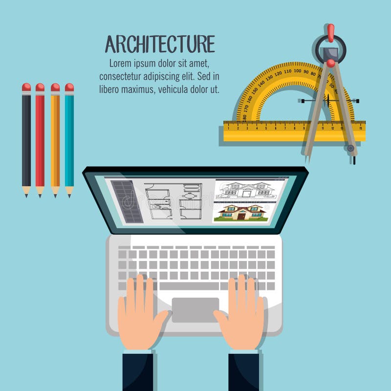 Architectural work design stock illustration. Illustration of planning ...