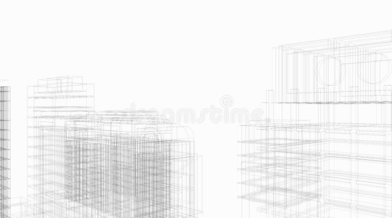 Architectural Work of Structure in White Environment Stock Illustration ...