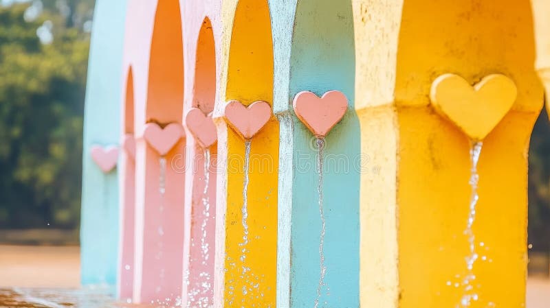 An Architecturally Curved and Colorful Passage Featuring Background ...