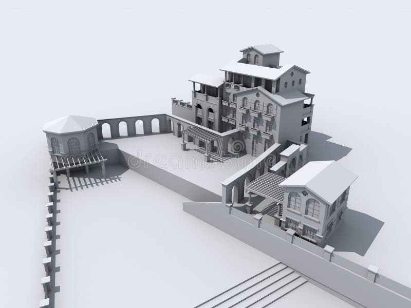 Architecture stock illustration. Illustration of render - 12289303