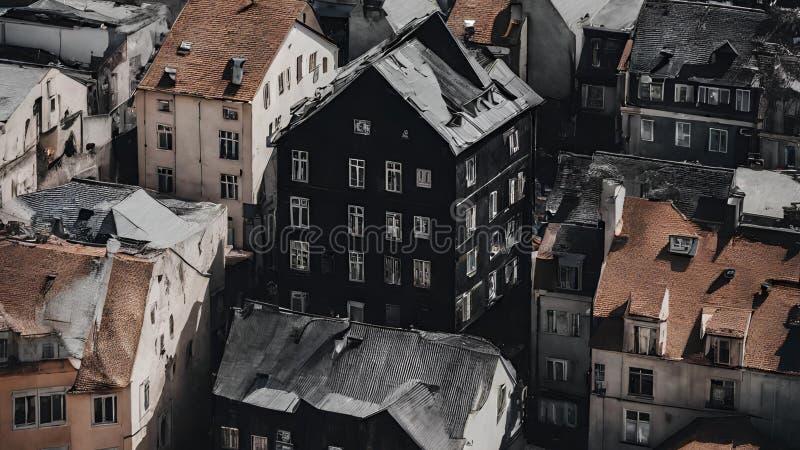 Black Small House with Aesthetic Finish in the Middle of a City in ...