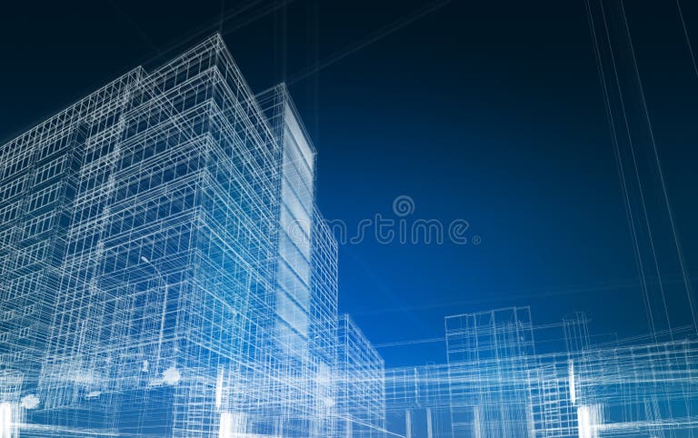 Architecture Abstract Blueprint Stock Image - Image of background ...