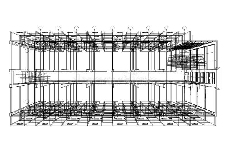 Architecture Abstract, 3d Illustration, Building Structure Commercial ...