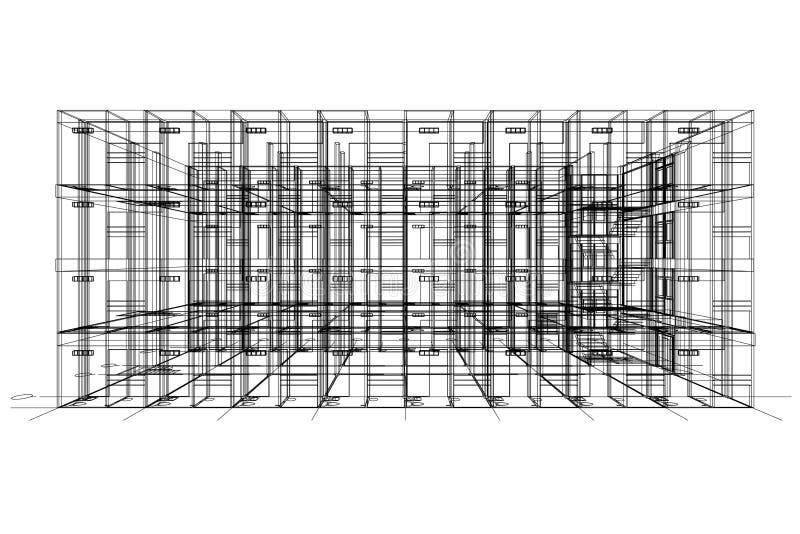 Architecture Abstract, 3d Illustration, Building Structure Commercial ...