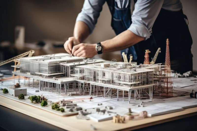 Architect or Engineer Intricately Manipulate a Residential Building ...