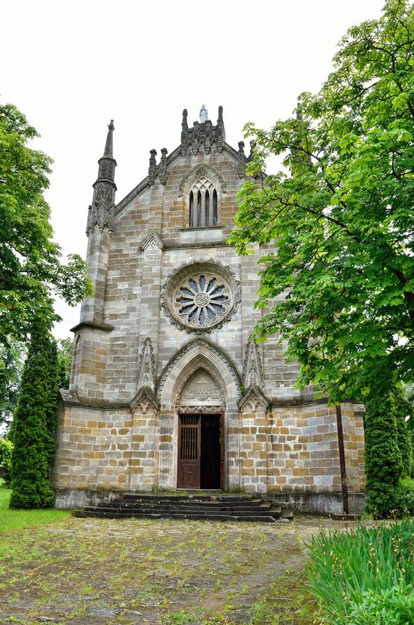 Architecture of Ancient Catholic Church in the Neo-Gothic Style Stock ...