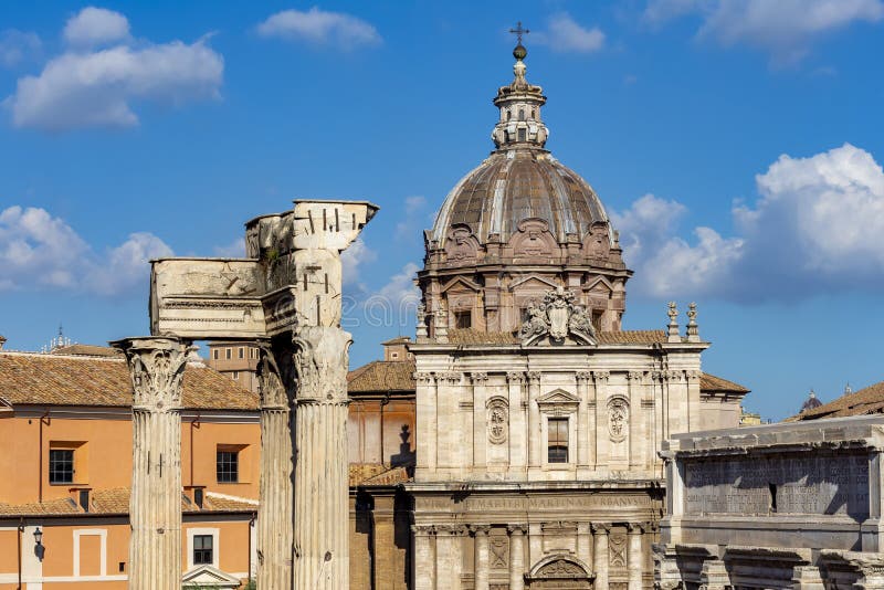 Architecture of Ancient Roman Forum in Rome, Italy Stock Photo - Image ...