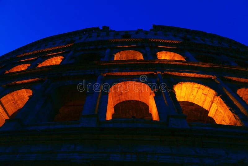 Architecture from Ancient Rome in the Night Stock Photo - Image of ...