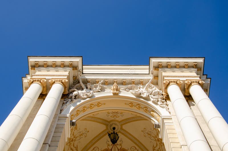 Architecture Background Building in Classical Style with Columns Stock ...