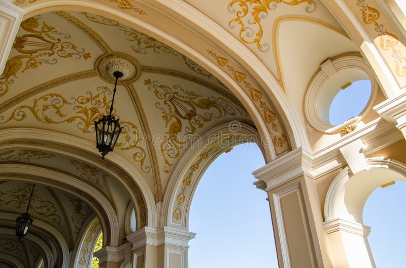 Architecture Background Classic Building with Decor Elements Stock ...