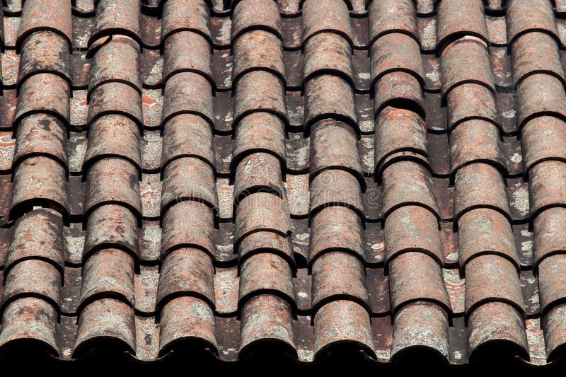 Architecture Background. Closeup of a Colonial Tile Roof Stock Photo ...