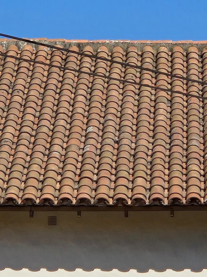 Architecture Background. Closeup of a Colonial Tile Roof Stock Photo ...