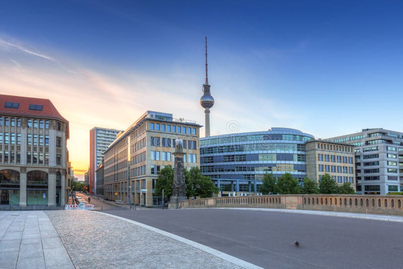 Architecture of Berlin at Spree River Stock Photo - Image of dawn ...