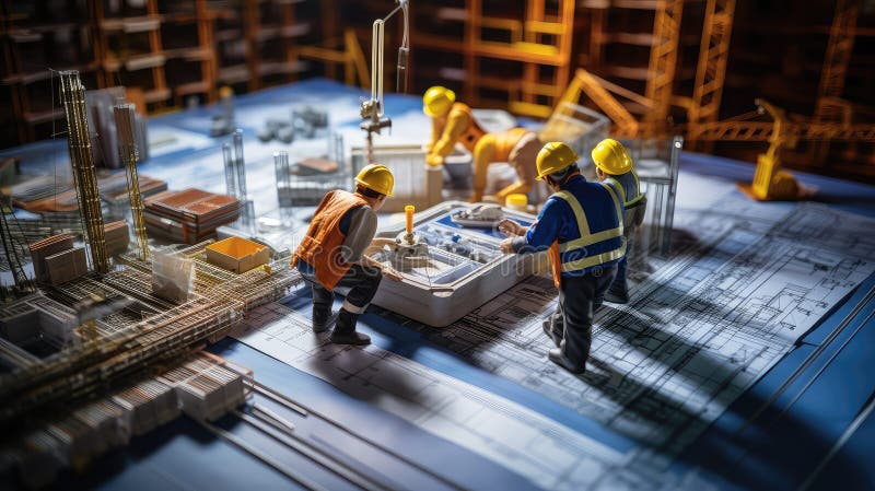 Architecture Blue Prints Building Stock Illustration - Illustration of ...