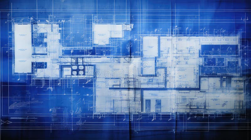 Architecture Blueprint of Building Stock Illustration - Illustration of ...