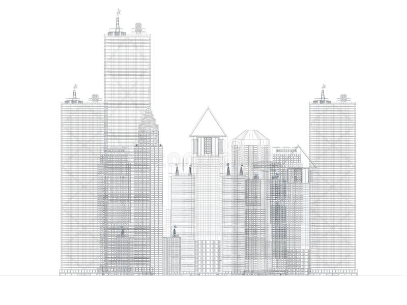 Architecture Blueprint Of Corporate Buildings Stock Illustration ...