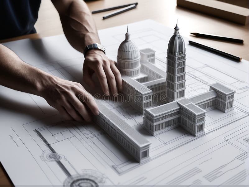 Architecture Blueprint Plan Building Construction Stock Illustration ...