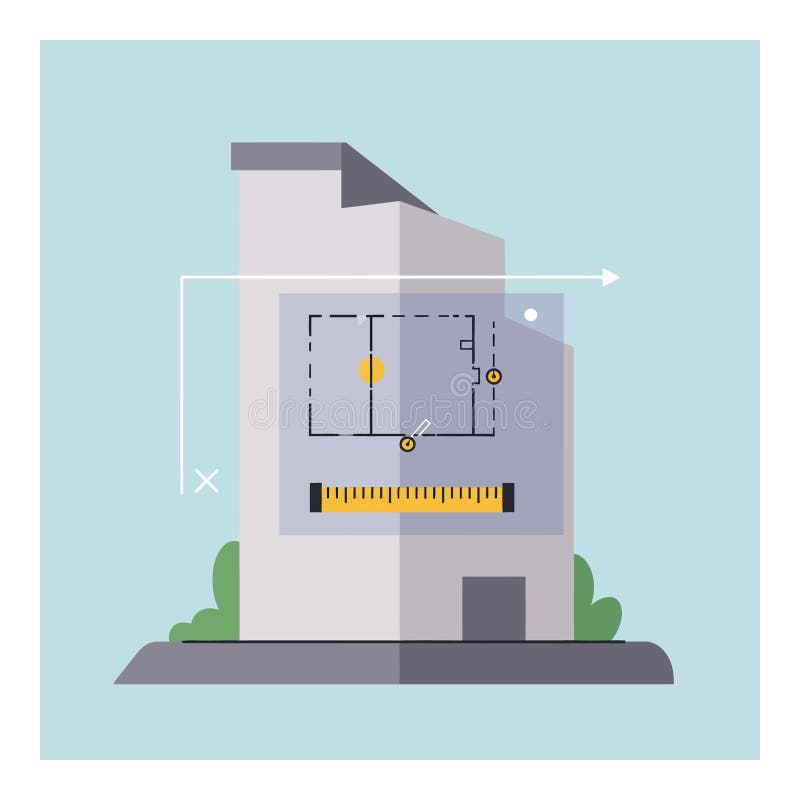 Architecture Blueprint Plan Concept with Ruler and Measuring Tools ...