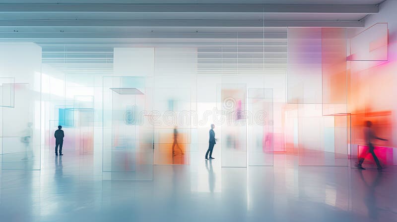 Architecture Blurred Building Interiors Stock Illustration ...